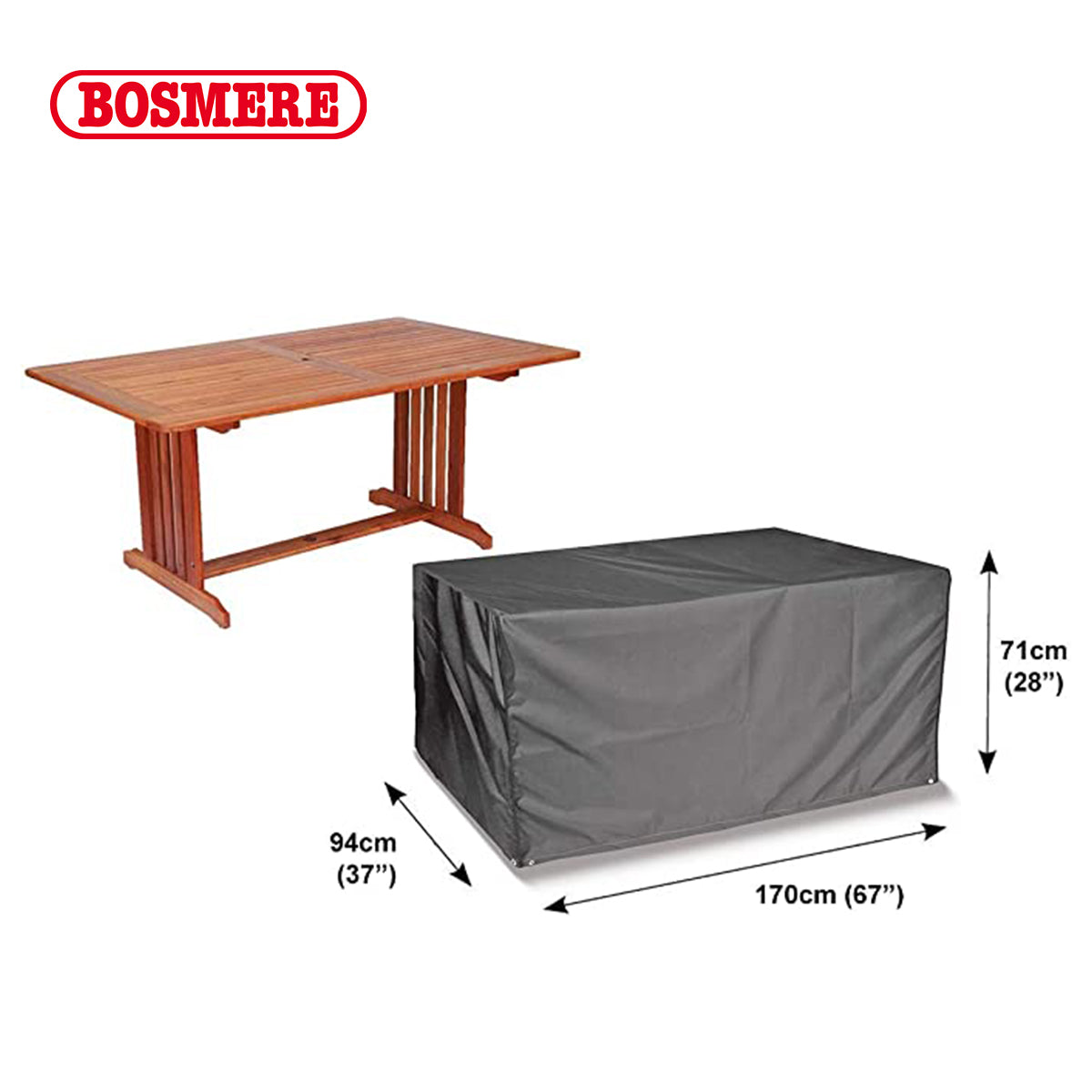 Rect. Table Cover, 6 Seat, Grey – Garden Gallery Ltd